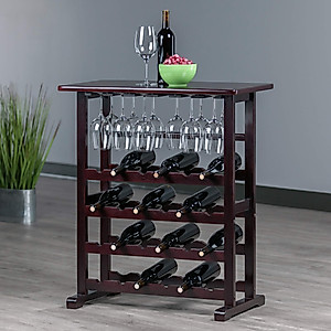 Winsome Vinny Wine Storage, 31.5"W x 35.67"H x 16.22"D, Espresso