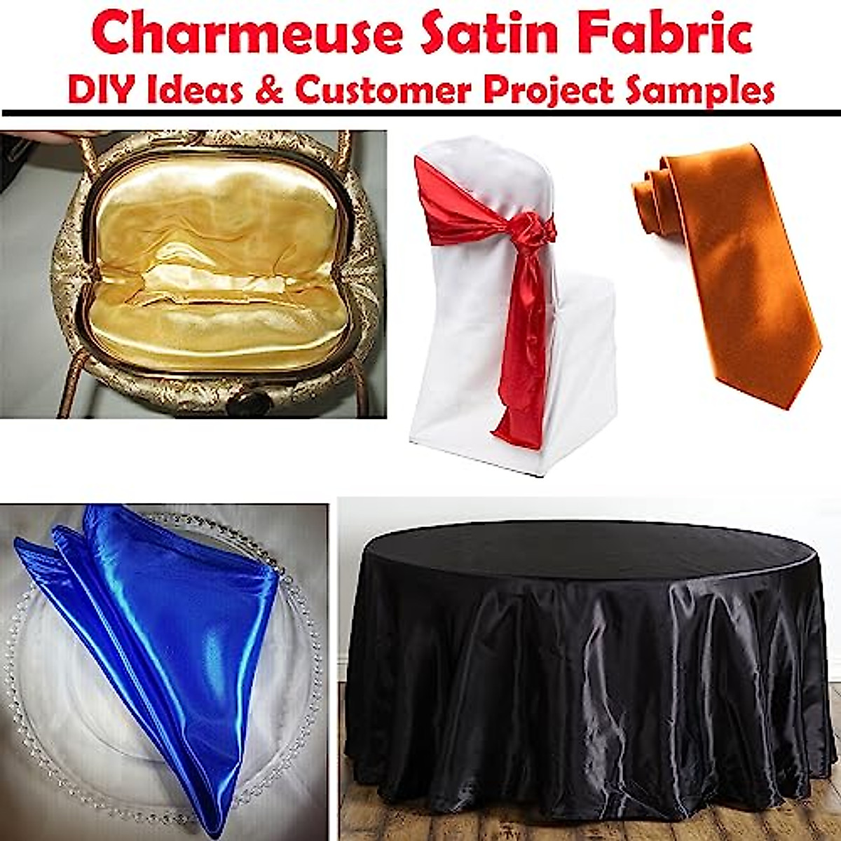 Satin Fabric | 2, 5, 10 Yards | Charmeuse Satin | 60" Wide | Silky & Shiny | Decoration, Fashion Crafts (Rich Gold, 2 Yards)