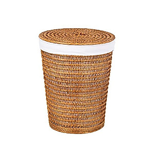 Cambria Rattan Laundry Hamper with Liner, Honey-Brown