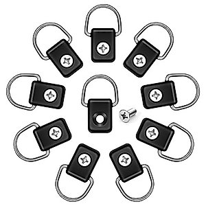 Health Gear Kayak D Ring, 10pcs Boat Canoe D Ring with Screw Kit, Security Deck Loop Mounting Tie Down Kit for Fishing Rigging Sailing Camping Accessories