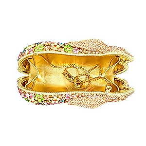 DEBIMY Lovely Rabbit Rhinestone Handbags Bling Animal Crystal Clutch Purse Wedding Cocktail Party Evening Bags for Women Blue