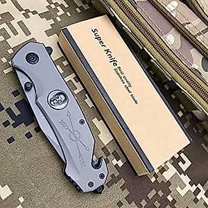 通用 Outdoor Camping Survival Knife Multifunction Tactical Rescue Tools Folding Hunting Knife w/Belt Cutter Glass Breaker Pocket Knife