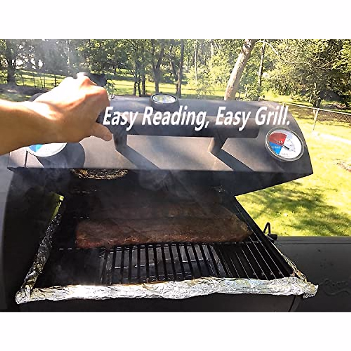 2 Pack BBQ Grill Temperature Gauge, 3 inch Dial Face Charcoal Barbecue Grill Smoker Thermometer Gauge