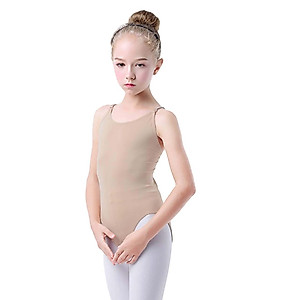 Daydance Girls Nude Leotards Seamless Dance Undergarment for Ballet, Gymnastics with Adjustable