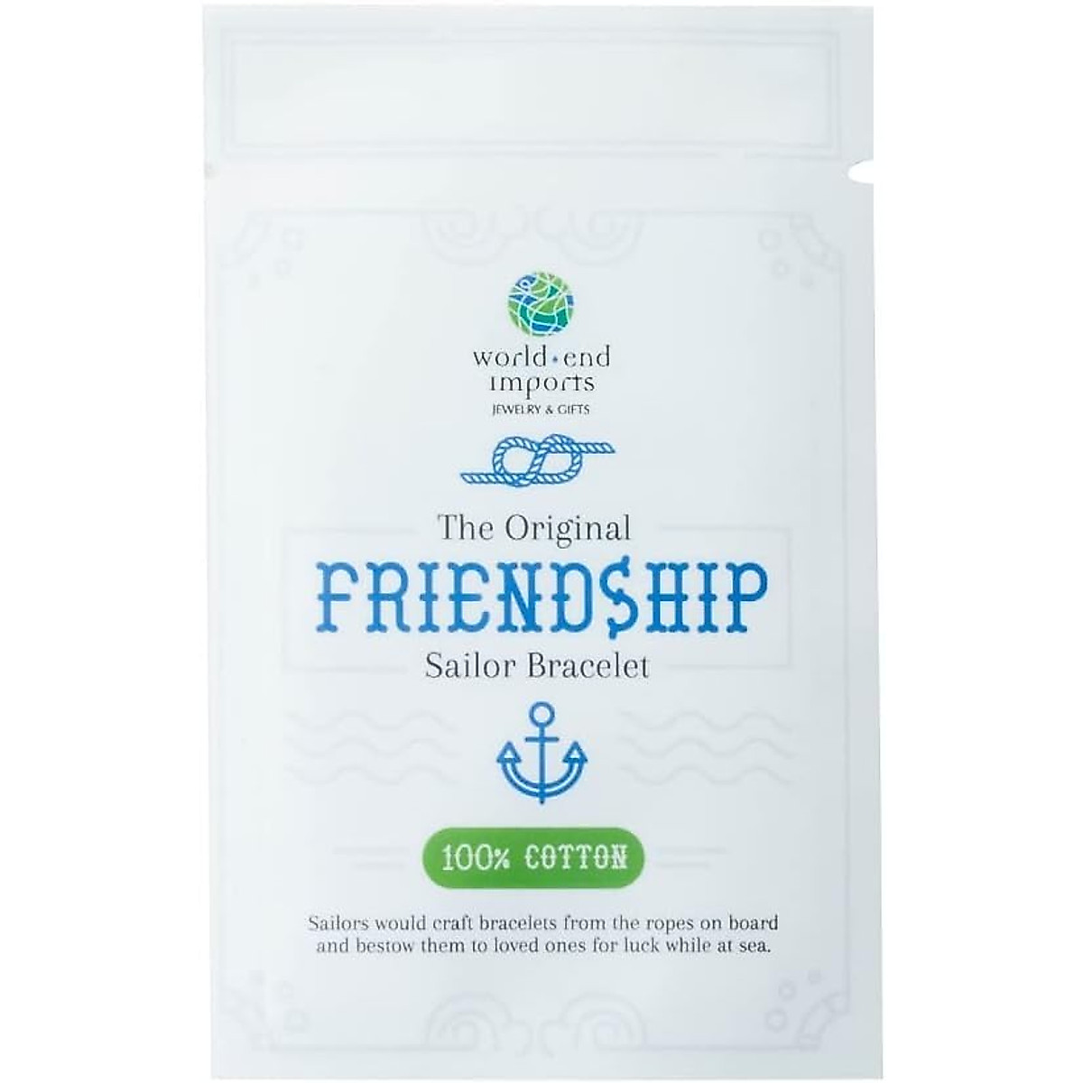 World End Imports Medium White Sailor Knot Bracelet