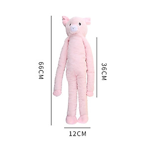 Honrane Durable Pet Toy Boredom Relief Dog Chew Cartoon Pig Duck Shape with Built-in Sound Teeth Cleaning Pink