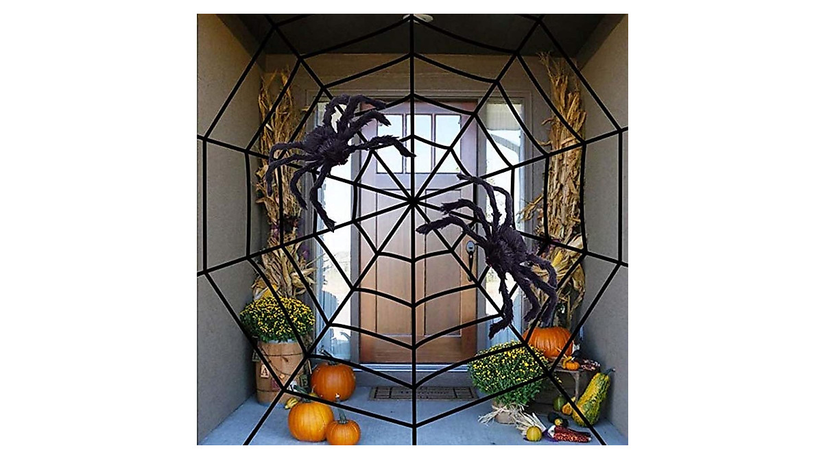 Spooky 4 Feet Black Spider Web Halloween Decoration | Durable & Versatile
