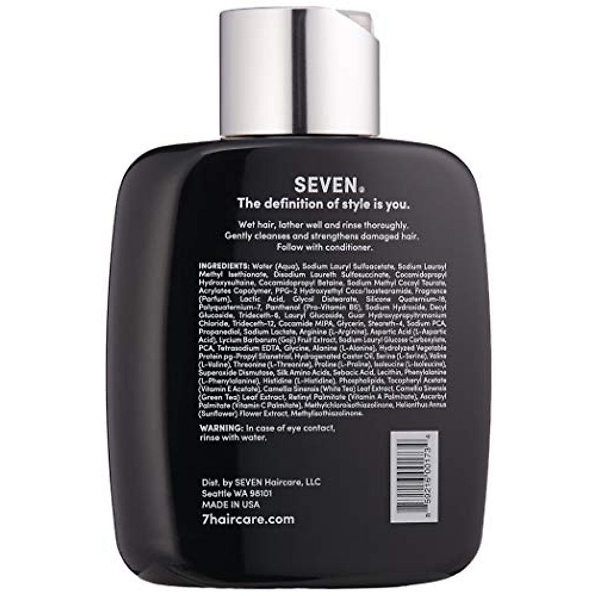 SEVEN Haircare KENTE BOND Shampoo for Split Ends + Damaged Hair, Sulfate Free, Cruelty Free with Green Tea, Guar & Pro Vitamin B5 for Men & Women, Made in USA, 10.8 oz.