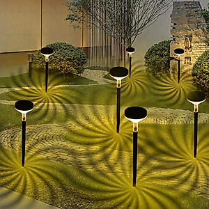 Buloti Solar Pathway Lights, 6 Pack 3 Lighting Modes Solar Outdoor Lights Pathway, Bright Solar Garden Lights Outdoor Waterproof Warm White Solar Path Lights for Walkway, Yard Landscape Lighting