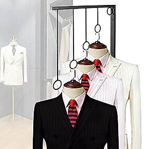 KERNORV Wall Clothing Rack, Wall Garment Racks 5 Rings Hanging Clothing Garment Rack (Set of 3, Black)