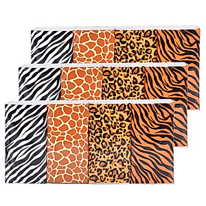 Jungle Safari Animal Print Pocket Pack, White Paper Facial Tissue 24 Pack
