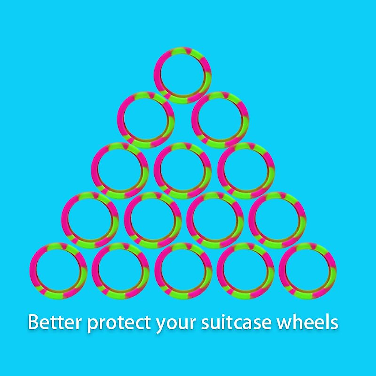 Generic 8 Pcs Luggage Wheel Covers - Protects Hard Suitcases, Reduces Noise, Dopamine Inspired Color