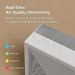 Coway Airmega 240 True HEPA Air Purifier with Air Quality Monitoring, Auto, and Filter Indicator, Dove White