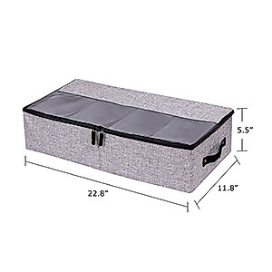 Under Bed Storage Organizer Clothes Containers Shoe Box Sturdy Foldable Bags with Handles and Adjustable Dividers for Shoes, Clothes, Toys, Blankets and Household Items 3Pack