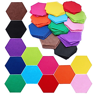 Exquiss 1200 Pieces 12 Colors Tissue Paper Hexagon 2.4 x 2.2 Inch Bulk 12 Colors for Art Paper Craft Scrunch Art Kids Craft DIY Craft Tracing Scrapbooking Embellishments Mural Rainbow School Supplies