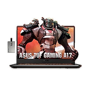 ASUS 2023 TUF A17 17.3" 144Hz FHD Gaming Laptop, AMD Ryzen 5 4600H, NVIDIA GeForce GTX 1650, 16GB DDR4 RAM, 512GB PCIe SSD, RGB Backlit Keyboard, Win 11, Black, 32GB Snowbell USB Card