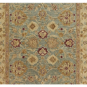 SAFAVIEH Antiquity Collection 5' x 8' Grey Blue / Beige AT822A Handmade Traditional Oriental Premium Wool Area Rug