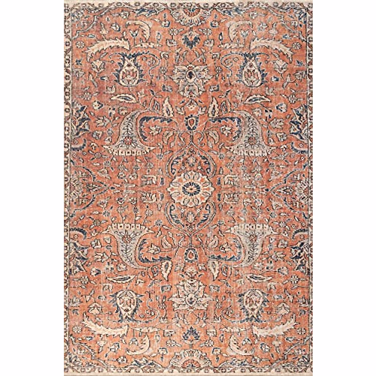 nuLOOM Rosalia Floral Persian Area Rug, 7' 10" x 10', Rust