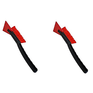 Dependable Industries inc. Essentials Set of 2 Auto Snow Brush Scraper Combo 17" Long Unbreakable ABS Handle for Cars, Trucks, SUVs