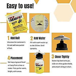 Victor M380 [Set of 2] Reusable Outdoor Fly Traps - Our Fly Trap Combination Pack is Bundled with a Home and Country USA Fly Swatter and an Extra Refill Bait Pack of Three