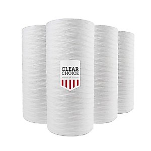 Clear Choice Sediment Water Filter 50 Micron 10 x 4.50" Water Filter Cartridge Replacement 10 inch RO System CW-50, 5599401 AP814, 4-Pk