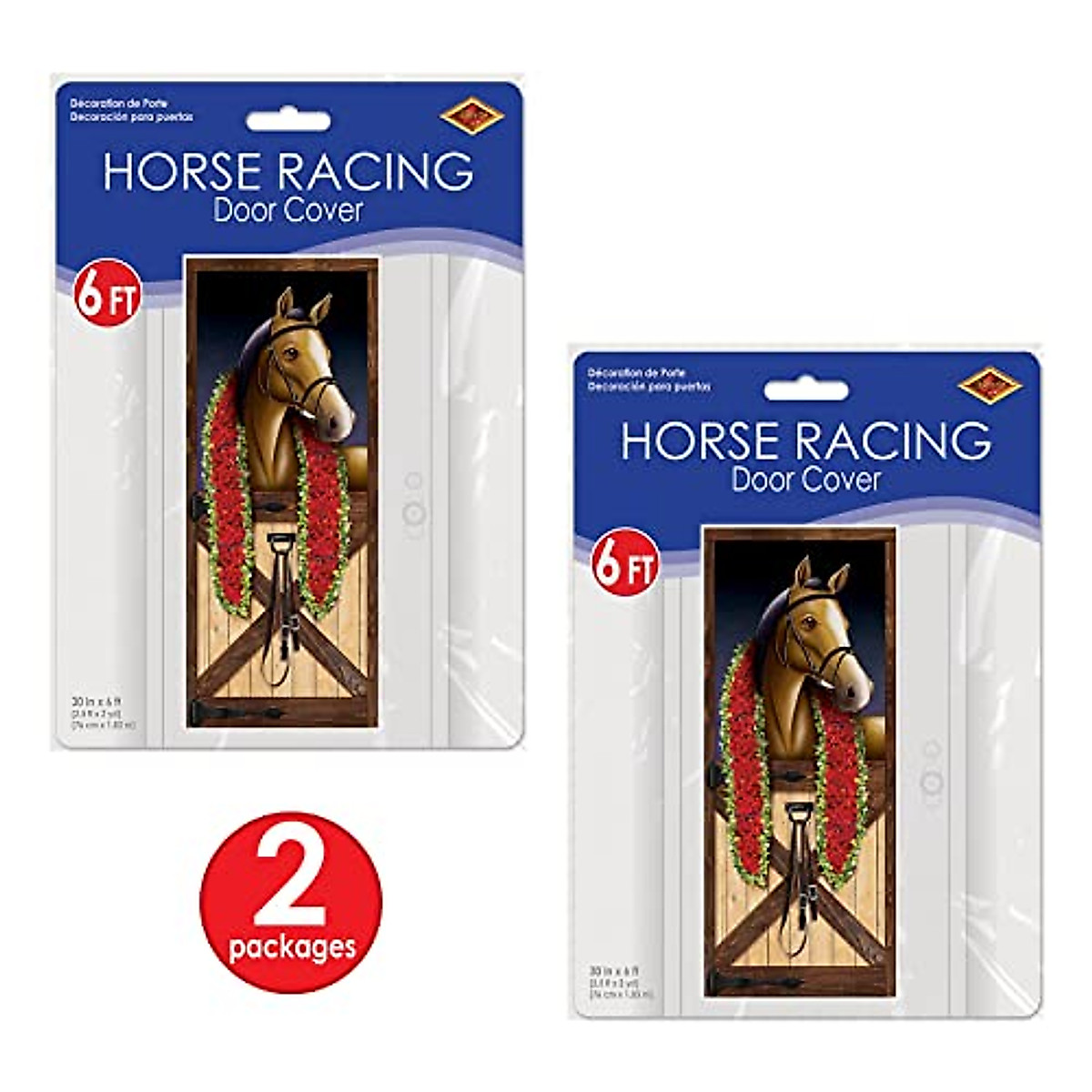 Beistle 2 Piece Indoor / Outdoor Plastic Horse Racing Door Covers For Derby Day Party Supplies