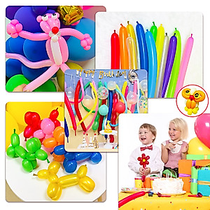 Long Grey 260 Balloons Thickened Latex Grey Twisting Balloons, Grey Long Magic Balloons for Grey Balloon Garland Kit Boys Birthday Baby shower Party Decorations,100Pcs (Grey)