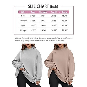 ATHMILE Fall Outfits for Women 2023 Hoodies Oversized Sweatshirt Sweaters Fleece Lined Plus Size Y2K Long Sleeve Tops Casual Fashion Coffee Grey