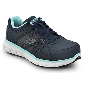 Skechers Work Jackie - Women's, Navy/Aqua, Aluminum Alloy Toe, EH, Athletic (9.0 M)