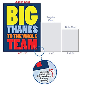 NobleWorks - Jumbo Thank You Greeting Card (Team) 8.5 x 11 Inch with Envelope (1 Pack) Large To The Whole Team J9150TYG