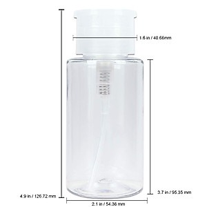 Beauticom Professional No Wording Labeled Push Down Liquid Pumping Empty Bottle Dispenser (7 oz, Clear)