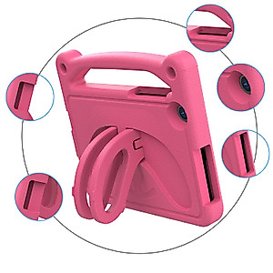 Alcatel Joy Tab 2 8 inch 2020 Kids Case(Model 9032Z) - SHREBORN Shockproof Handle Friendly with Stand for Metroby t-Mobile 8" 2020 Tablet(Pink)