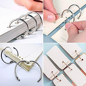 PEDLARSHOP Binder Rings 1 Inch - 100 Pack Book Rings, Small Binder Rings, Loose Leaf Binder Rings, Index Card Rings, Flashcard Rings, Metal Rings for Index Cards for School, Home or Office