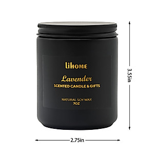 Candles for Men - Room Decor for Men, Gifts for Men, Natural Soy Wax Candles for Home Scented, Lavender Black Candles