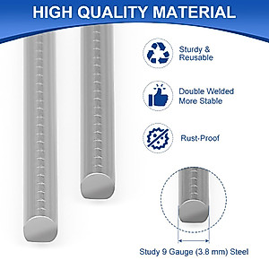 25 Pack Heavy Duty Metal H-Stakes H Frame Wire Stakes, 17'' x 7'' Yard Sign Stake for 4mm Corrugated Signs