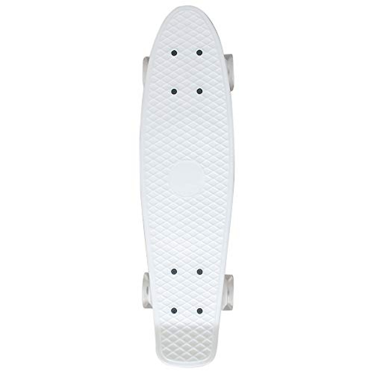 ANNEE 22 Inch Skateboard Complete Mini Cruiser Retro Skateboard with Colorful Light up Wheels for Kids Boys Youths Teens Adults (White, 22 Inch)