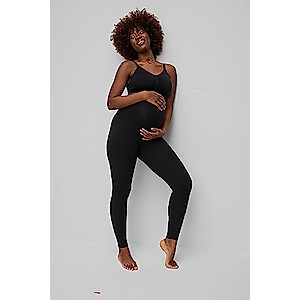 Motherhood Maternity Women's Maternity Essential Stretch Full Length Secret Fit Belly Leggings, Black, Small