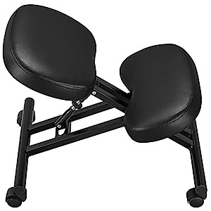 Yaheetech Kneeling Chair Ergonomic Posture Chair for Office Home Standing Work Desk Stool Adjustable Office Chair with Thick Cushion Pad & Flexible Seating Rolling Casters