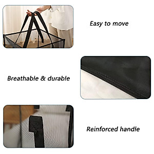 Typutomi 4 Pack Popup Laundry Hamper, Small Collapsible Mesh Laundry Baskets Dirty Clothes Basket with Handle Cube Storage Basket for Washing Storage,Toy Storage,Dorm and Travel(White,13 Inch)