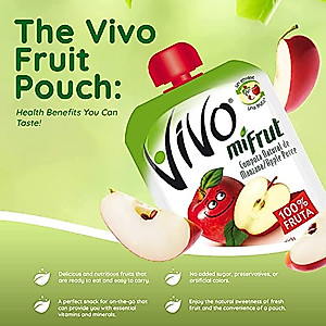 Vivo Mifrut Pear Puree Pouch / Compota de Pera - Convenient Fruit Pouches with Real Pear Puree for Snack Time or as Part of a Meal, Fruit Snack Pouch with Pear Puree, 1 Whole Fruit Portion Per Pouch (18-Pack)