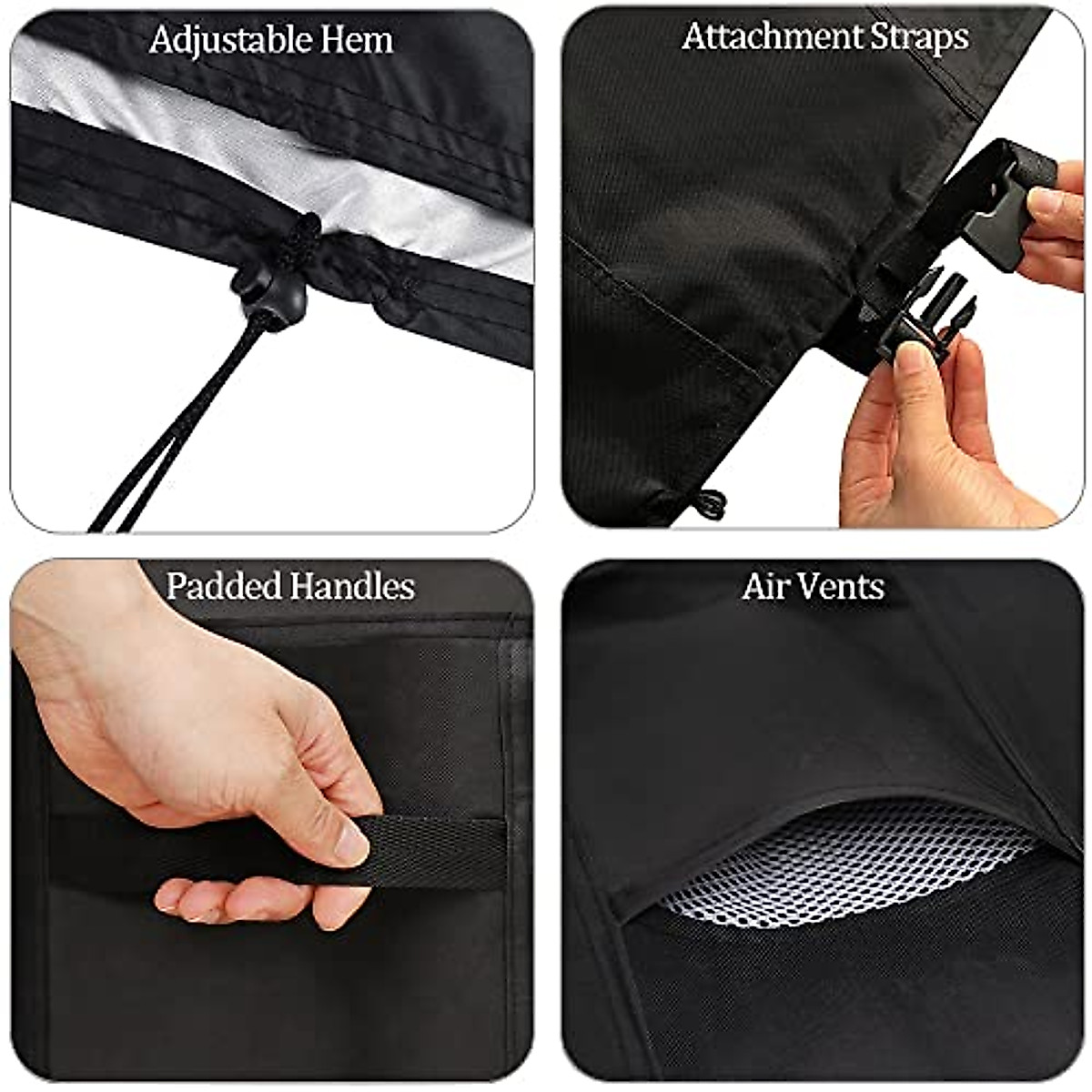 ‎Izzybang 94 Inch Tall Round Patio Bar Height Table and Chair Set Cover Heavy Duty Waterproof High Outdoor Table Chair Set Covers, 94inch Diameter x 45inch H, Black (IZ-001-B)