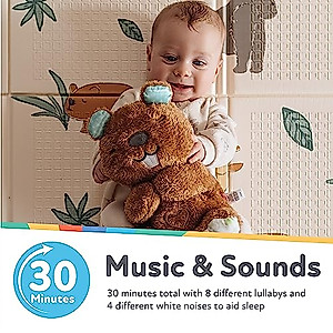 Nuby Lifelike Animated Sleeping Beaver with 8 Soothing Lullabies & 4 Calming White Noises, 30 Min Non-Stop