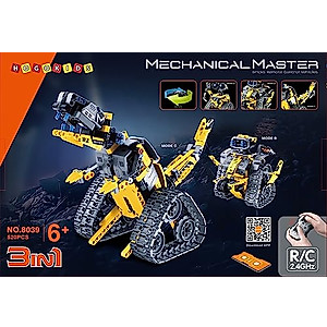 HOGOKIDS Robot Building Toys for Kids - 3 in 1 Remote & APP Controlled Building Set | RC Wall Robot/Engineer Robot/Mech Dinosaur STEM Toys Gift for Boys Girls Age 6 7 8 9 10 11 12+ Year Old (520 Pcs)