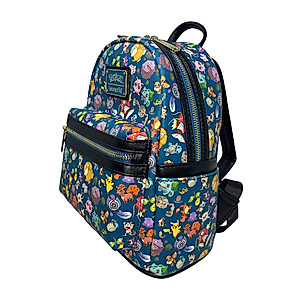 Loungefly Pokemon First Generation Printed Mini Backpack (Navy, One Size)