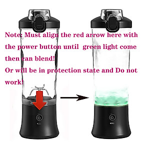 FOISONLEE Personal Blender, Portable mini blender,Electric Mini Juicer, Fresh Juice Bottle,600ML 20oz Large Capacity Smoothie Blending Cup.（Black)