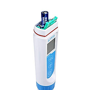 Apera Instruments, LLC-AI314 Premium Series EC60 Waterproof Conductivity Pocket Tester Kit, ±1% F.S Accuracy, Easy Switch of EC/TDS/Salinity, Replaceable Probe