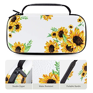 Lokigo Carry Case Compatible for Nintendo Switch/Switch OLED, Protective Travel Switch Carrying Case for Boys Girls with 16 Game Card Slots for Console & Accessories, Sunflower