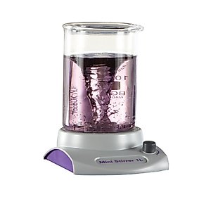 Heathrow Scientific 120155 Mini Magnetic Stirrer and Stir Bars, 3 Liters, Powerful Magnetic Coupling, Low-Profile Design, 200-2200 RPM, Grey/Purple