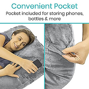 Xtra-Comfort 3 Piece U-Shaped Body Pillow - Pregnancy and Maternity Full Body Pillow Sleep Support - Removable and Washable Cover, Memory Foam Comfort, Soft, Cozy - Nursing Cushion for Pregnant Women