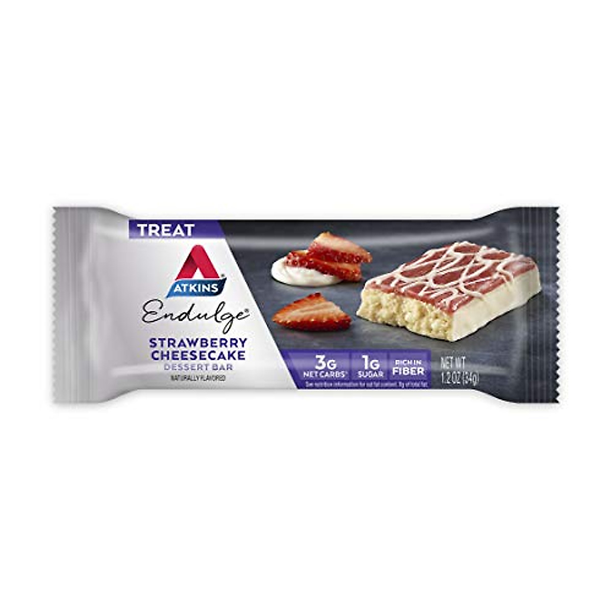 Atkins Endulge Treat Strawberry Cheesecake Dessert Bar, 6 Ounce, 5 Count (Pack of 1)